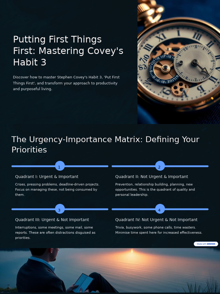 Putting First Things First Mastering Coveys Habit 3 | PDF