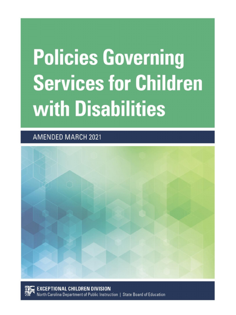 NC Policies for Children with Disabilities | PDF | Special Education ...