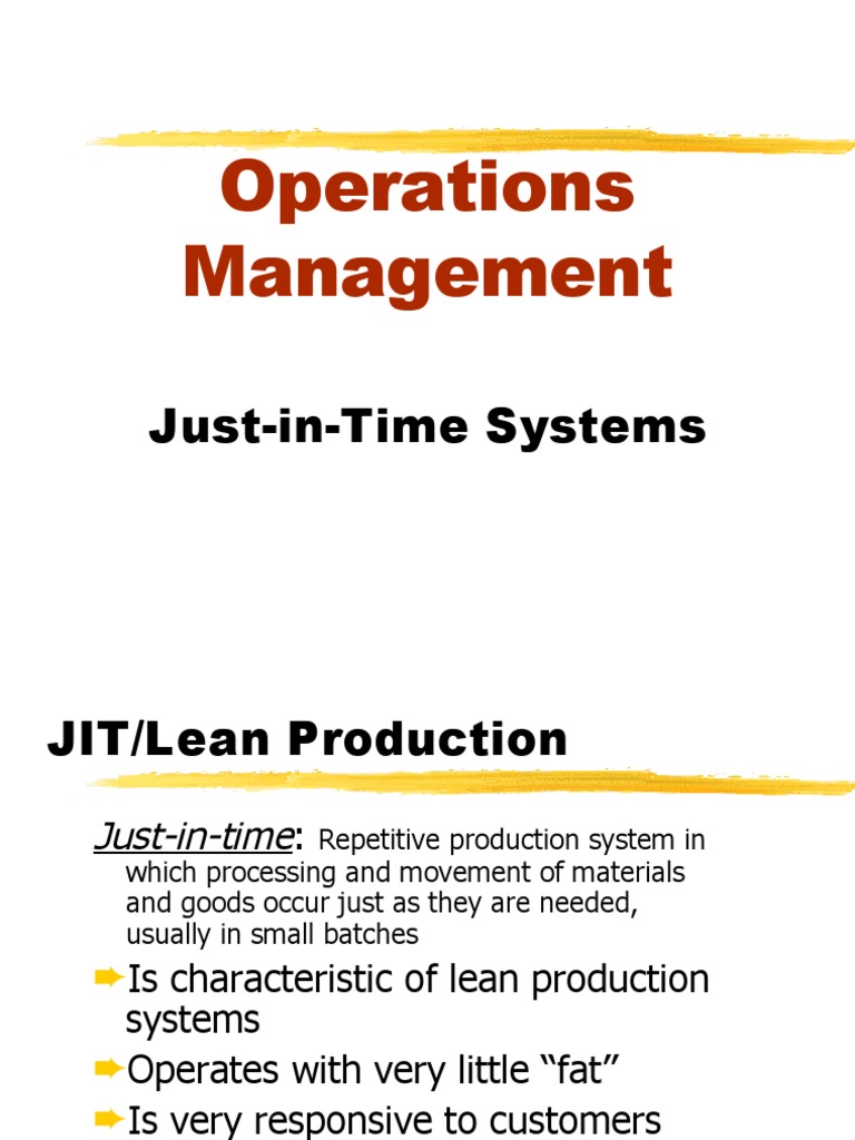 Operations Management: Just-in-Time Systems | Download Free PDF ...