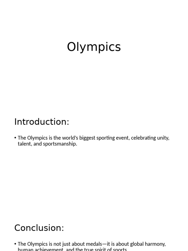 The Essence of the Olympics: Unity and Sportsmanship | PDF