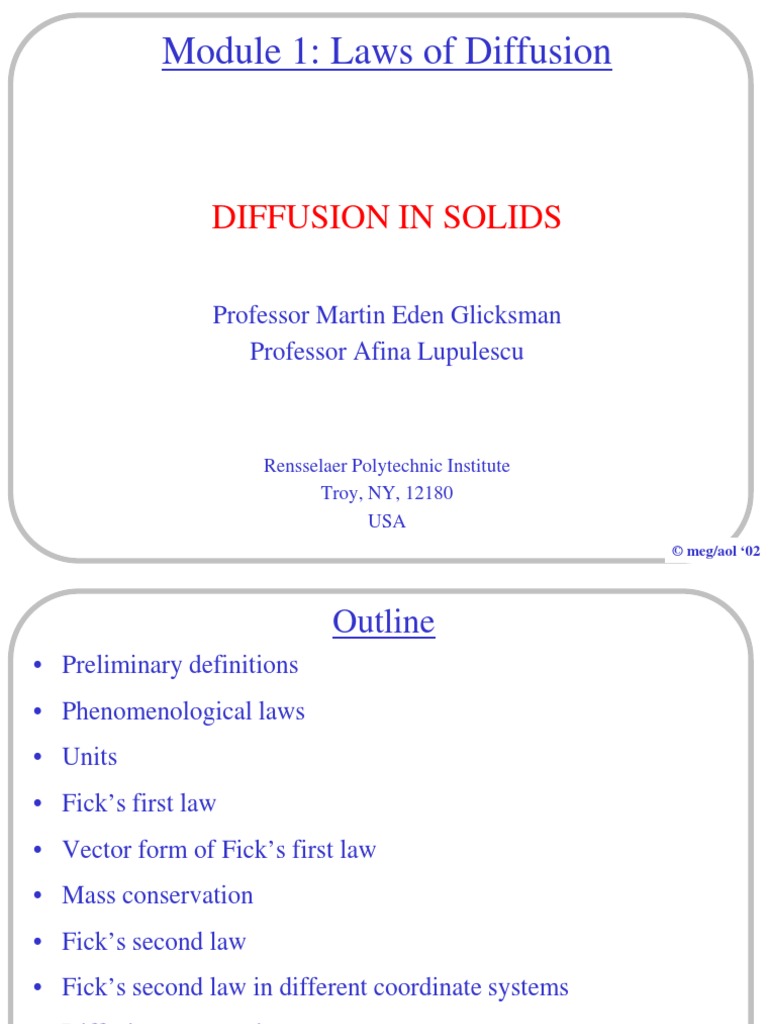 Glicksman Slides | PDF | Diffusion | Crystal Structure