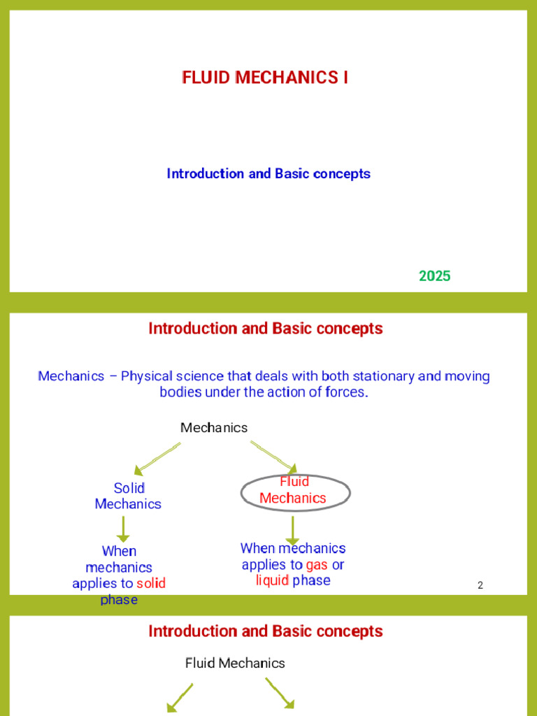Fluid Mech. I - PPT | PDF