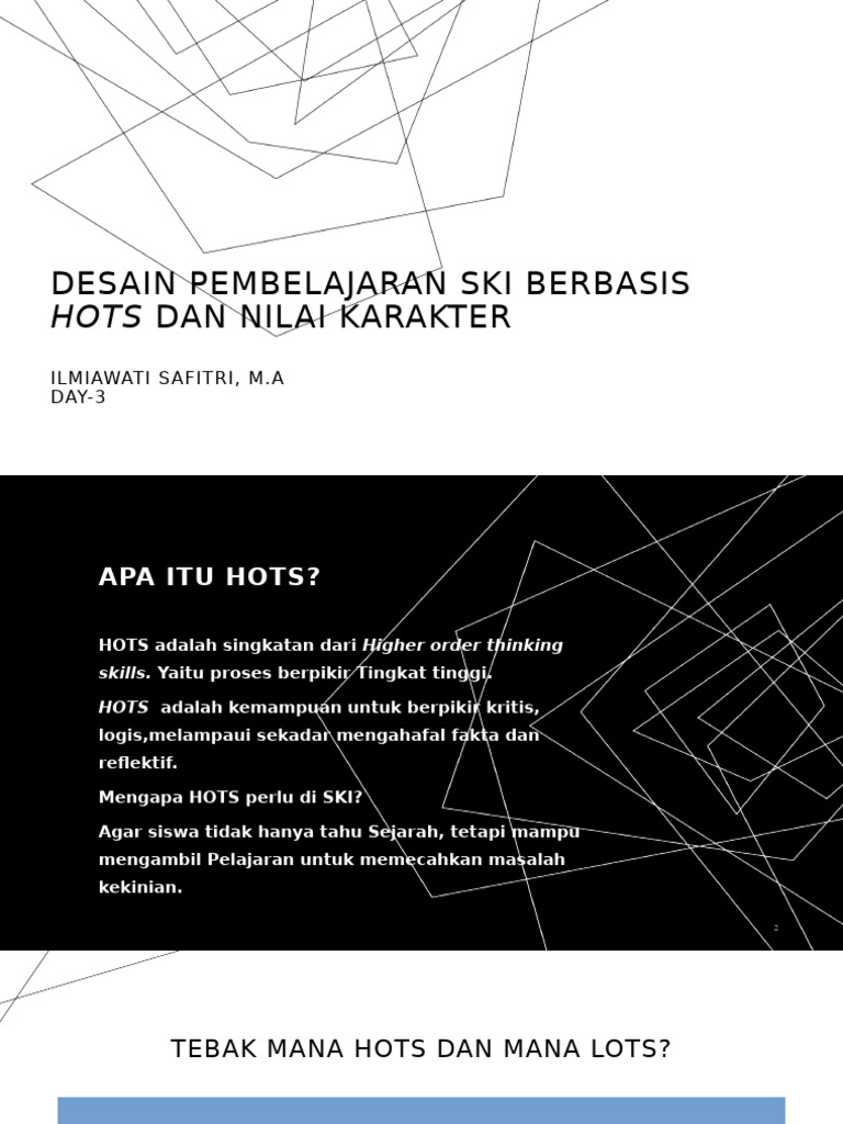 Desain Pembelajaran SKI Berbasis HOTS Dan Nilai Karakter | PDF