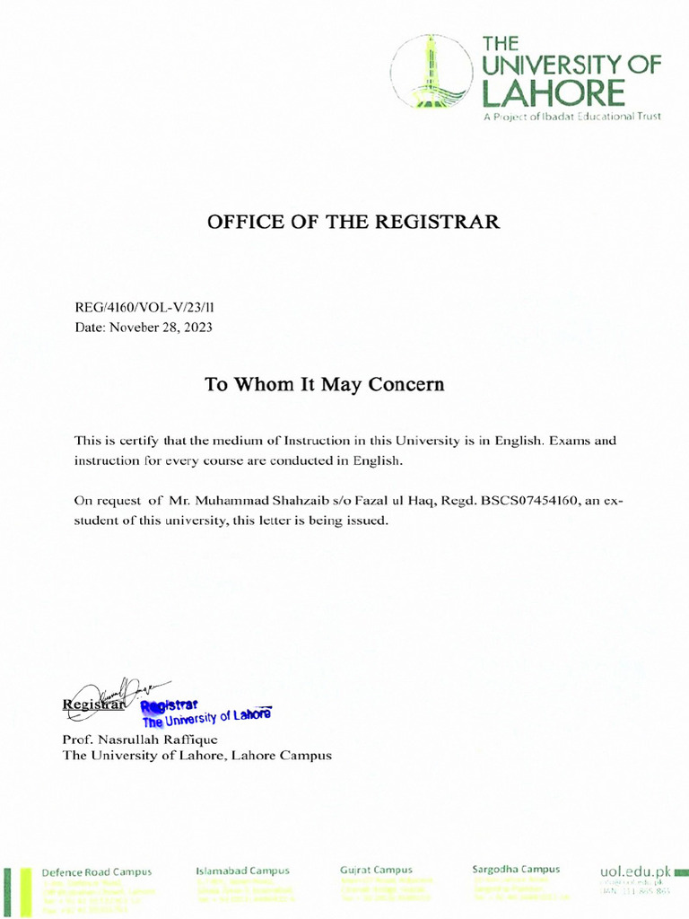 MOI Letter | PDF