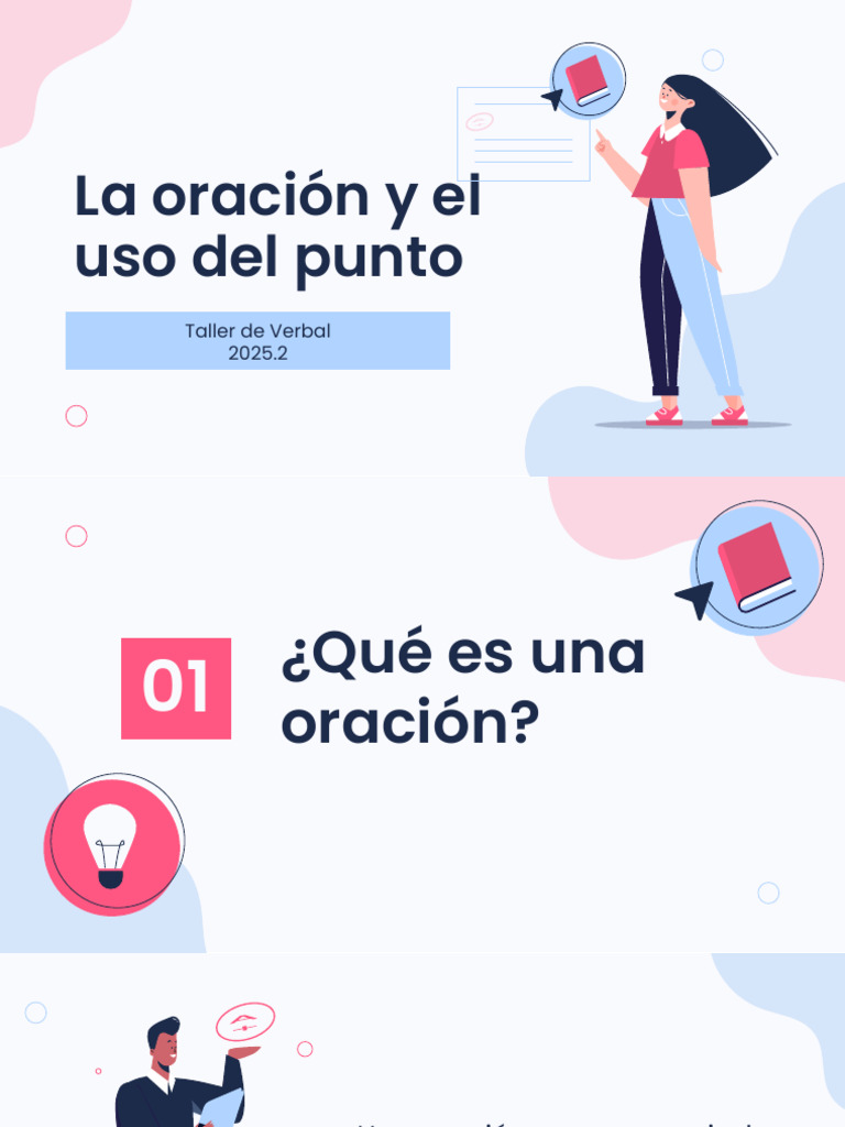 Sem2 PPT 1. Oración y Uso Del Punto (Horas 1 y 2) 2025.2 | PDF | Verbo | Oración (Lingüística)