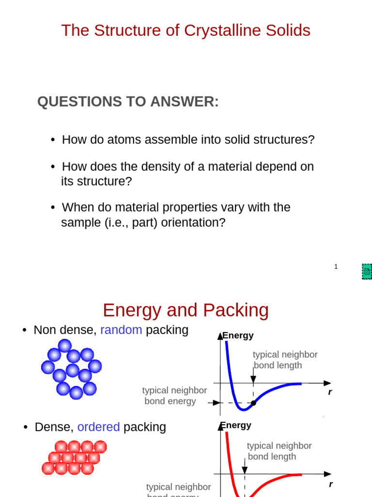 Week 3 Day 1 Structure of Crystalline Solids | PDF | Crystal | Crystallite