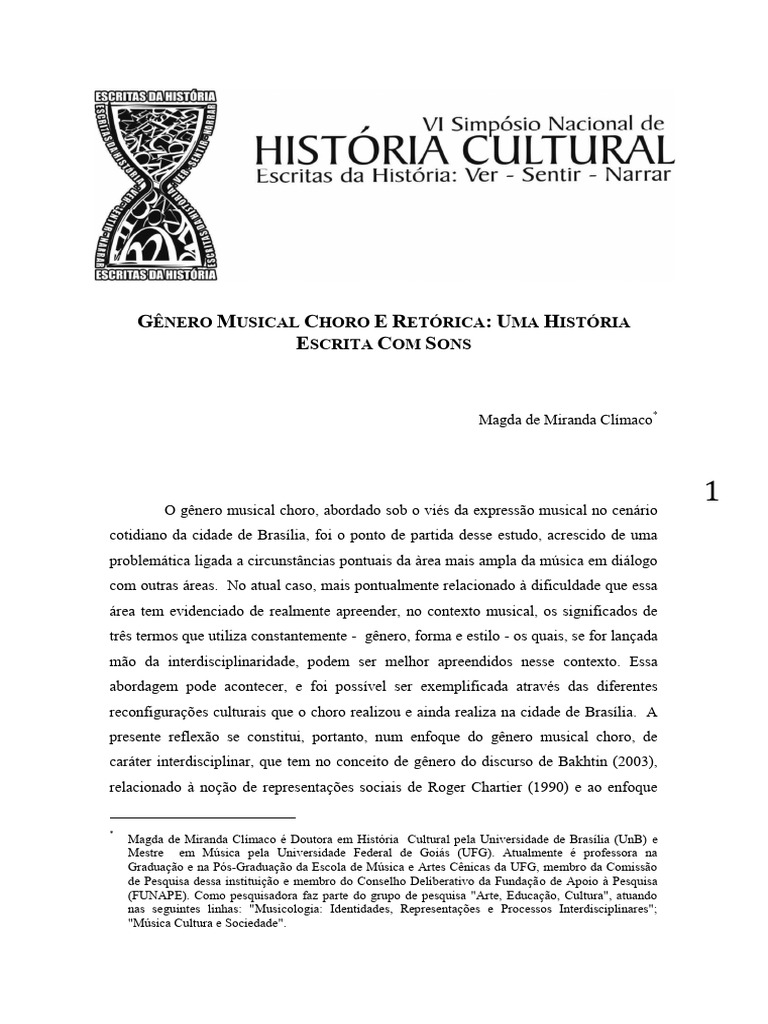 Choro: Gênero Musical e Identidade Cultural | PDF | Gênero | Estudos de ...