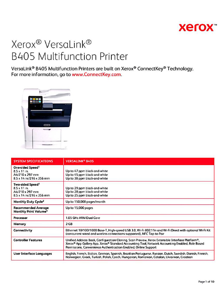 Xerox Versalink B405 Printer | PDF