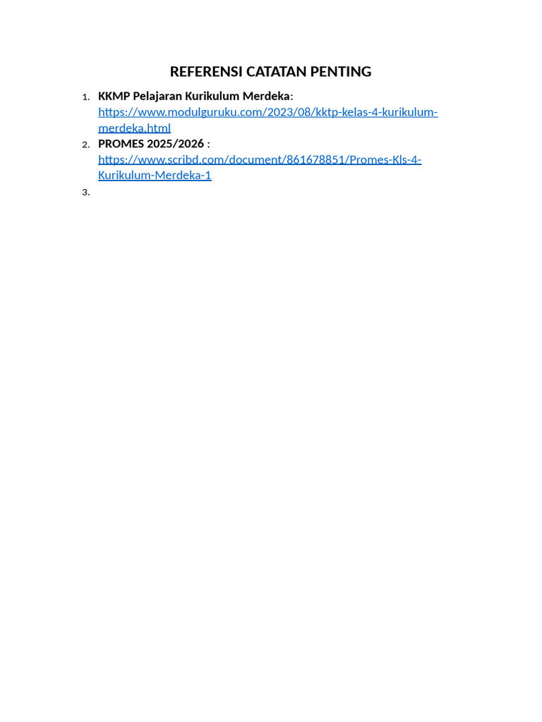 Referensi Catatan Penting | PDF