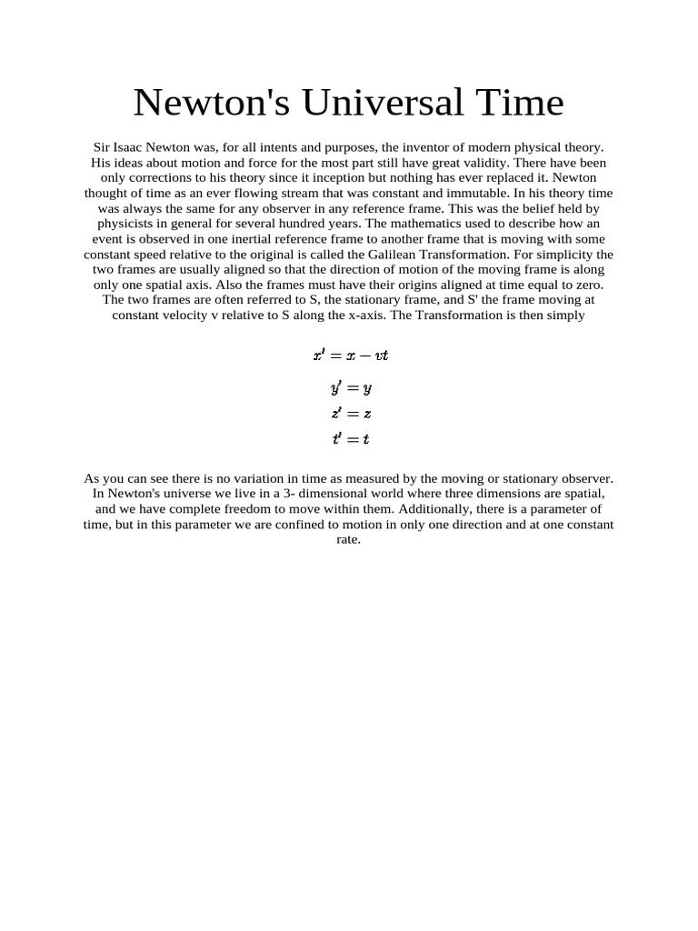Newton Universal Time | PDF