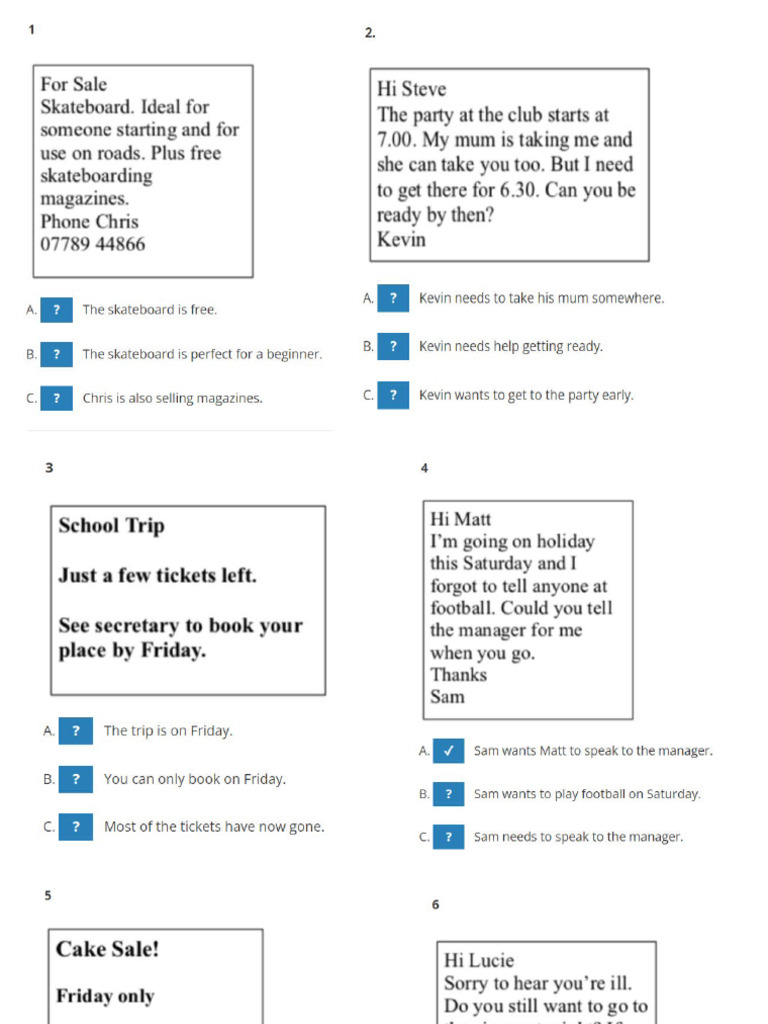 Ket-Part1 R&W | PDF