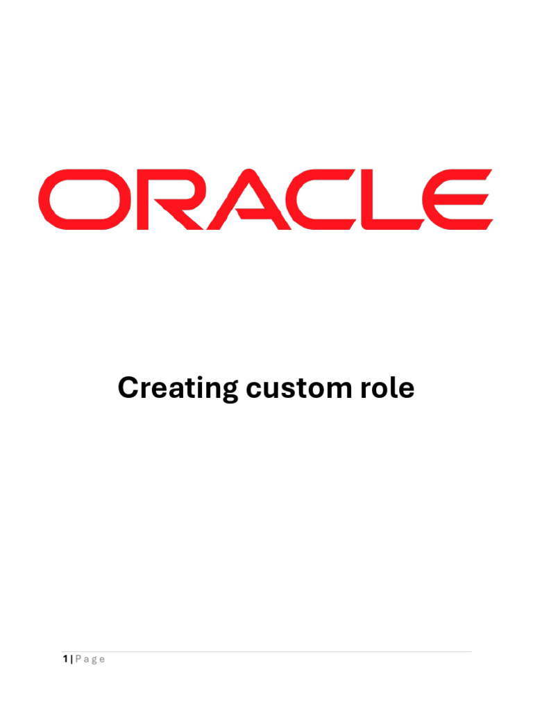 Custom Role Creation Guide | PDF