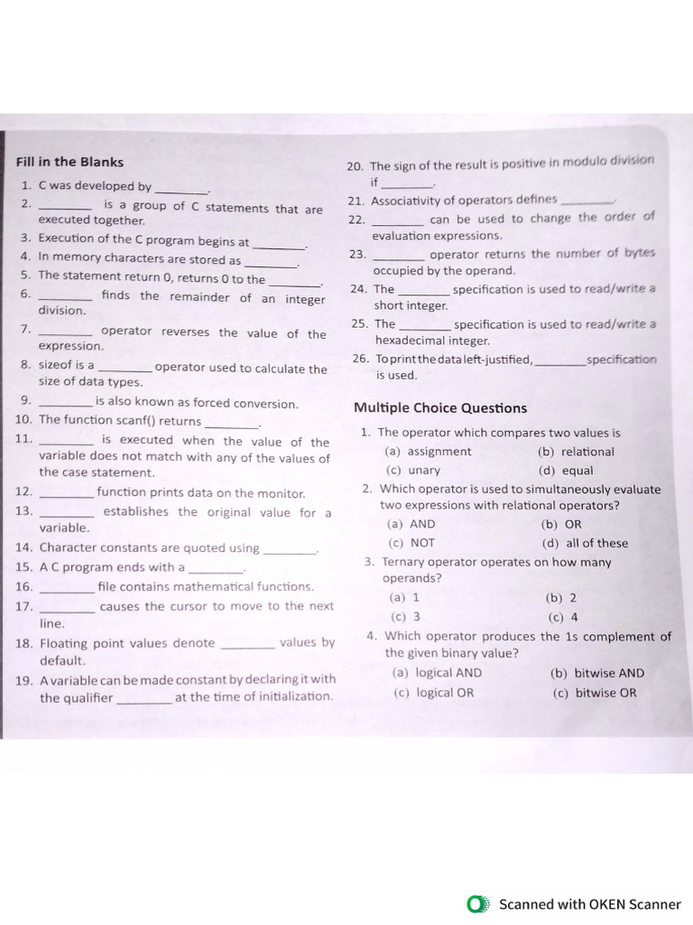 C Programming Practice Sheet 1 | PDF