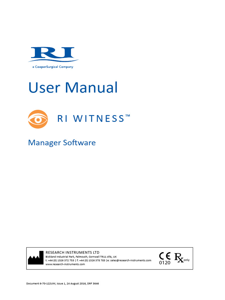 RI Witness Manager Software User Manual | PDF | In Vitro Fertilisation ...