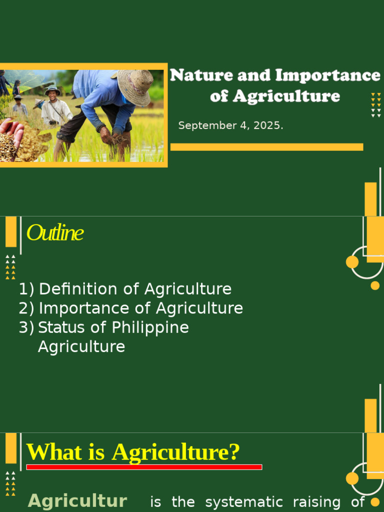 Intro To Agri. First Topic September 1 2025 Autosaved | PDF | Agriculture | Horticulture