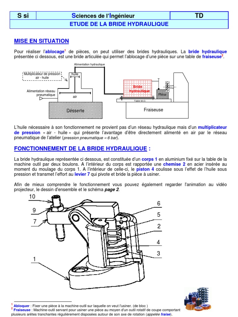 TD Bride Hydraulique | PDF | Usinage | Vis de fixation