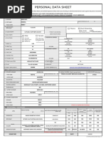 Editable Personal Data Sheet 2025 | PDF | Identity Document