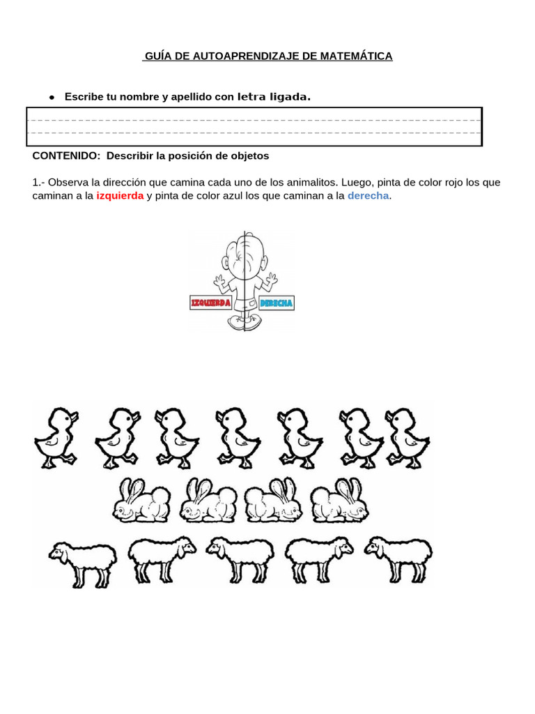 Guia Describir La Posicion de Los Objetos | PDF