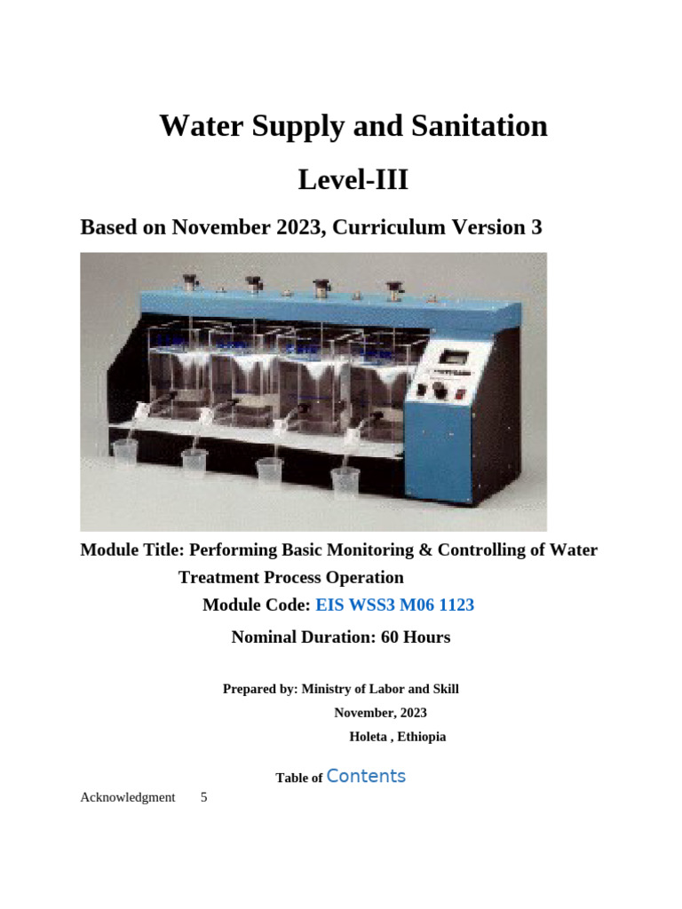 M 06-Level-III Monitoring Water Treatment | PDF | Water Purification ...