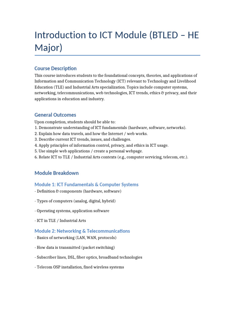 Introduction to ICT in Education and Industry | PDF | World Wide Web ...