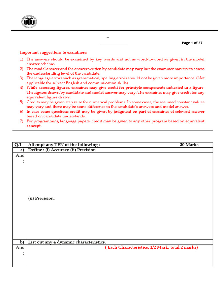 2019 Summer Model Answer Paper (Msbte Study Resources) | PDF | Flow ...