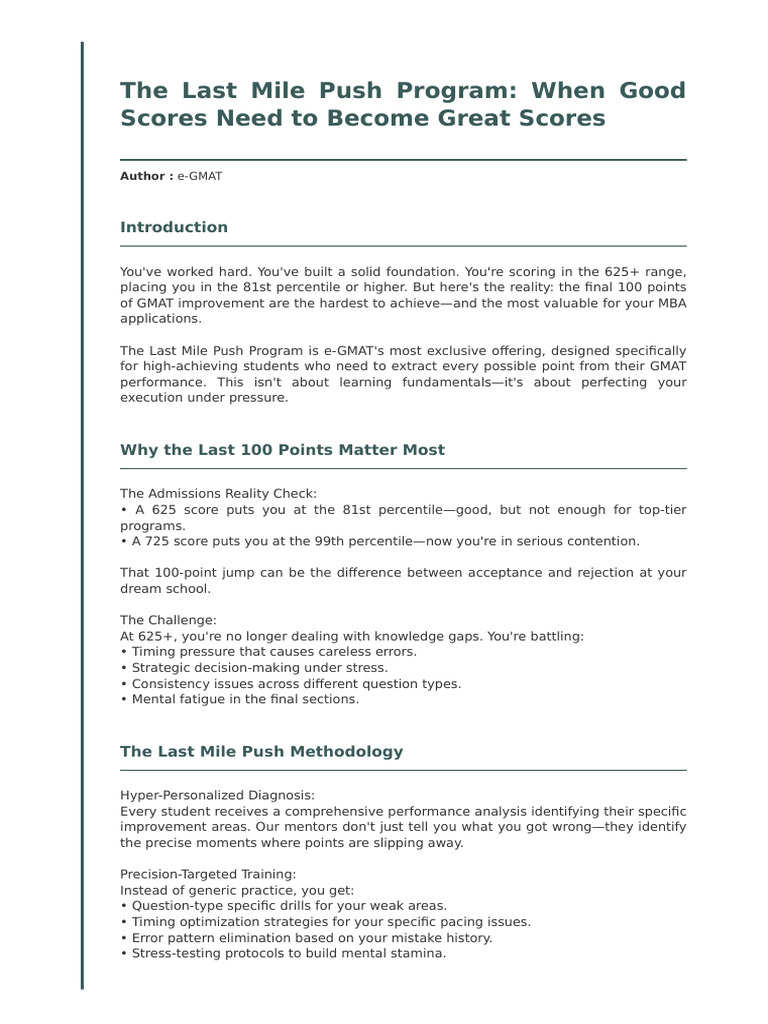 Last Mile Push | PDF | Graduate Management Admission Test | Learning