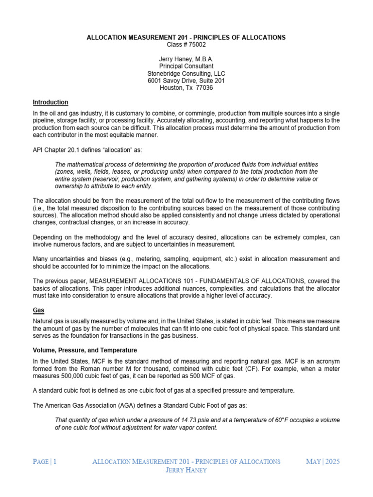 Allocation Measurement 201-Principles of Allocations-2025 | PDF ...