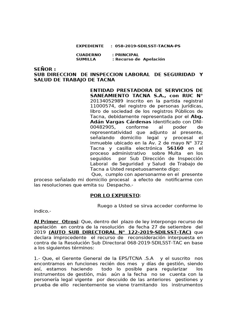 Apelacion de Pago de Multa | PDF | Apelación | Justicia