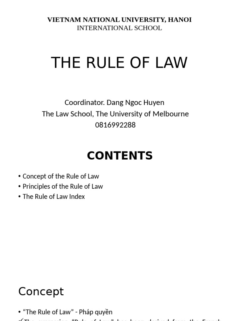 Understanding the Rule of Law in Vietnam | PDF | Rule Of Law | Governance