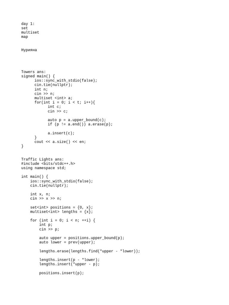 Day 1 Set Multiset Map | PDF