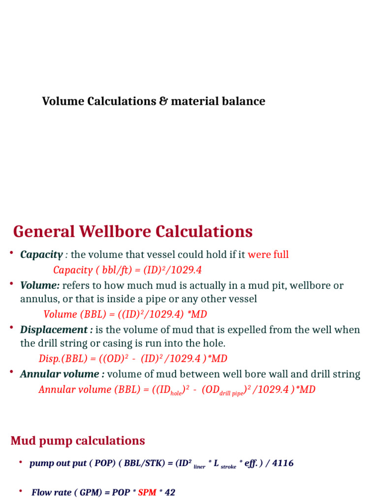4.basic Mud Circulation System and Calculations | PDF | Casing (Borehole)