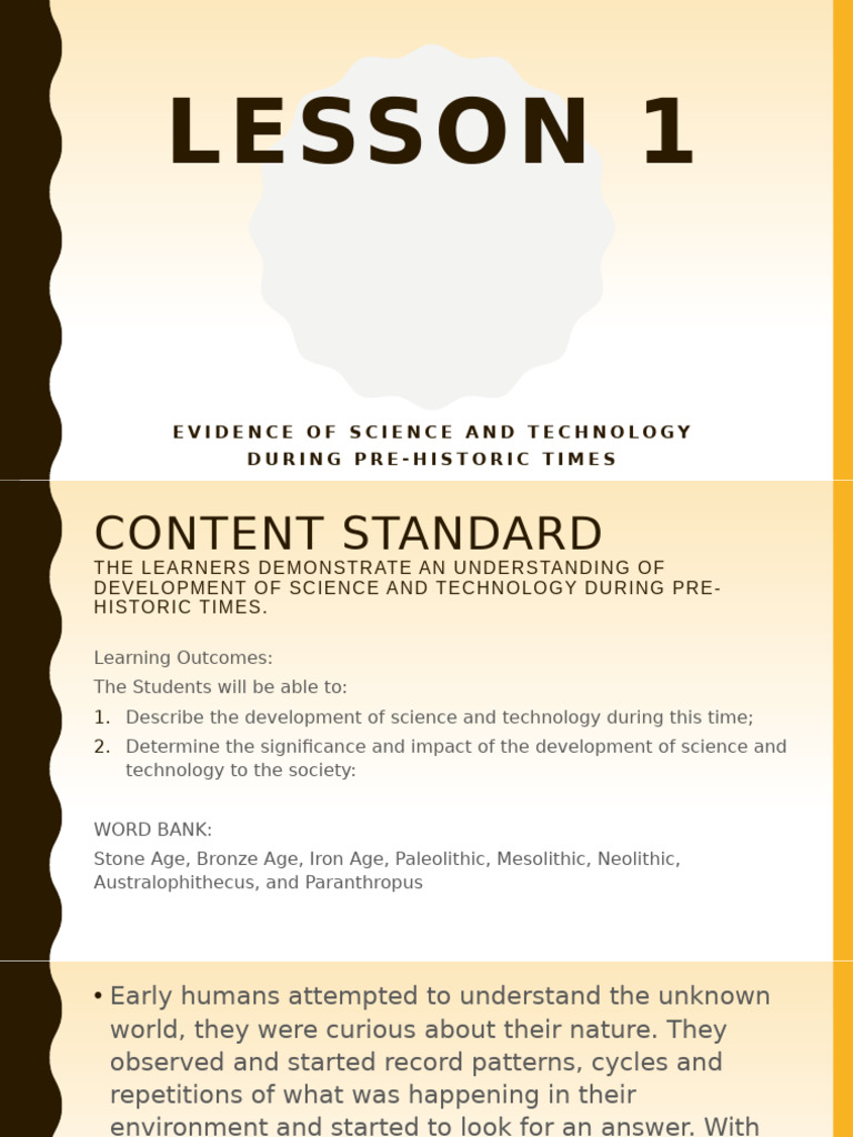 Science Technology and Society Lesson 1 | PDF | Bronze | Bronze Age