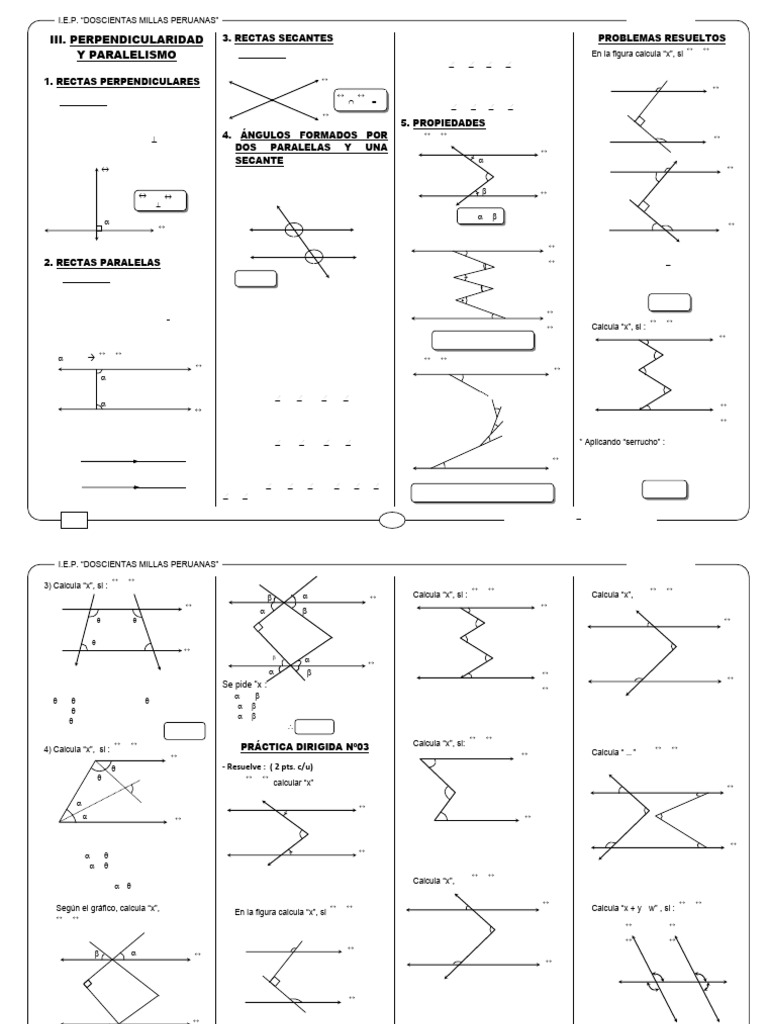 PARALELISMO | PDF | Perpendicular | Ángulo