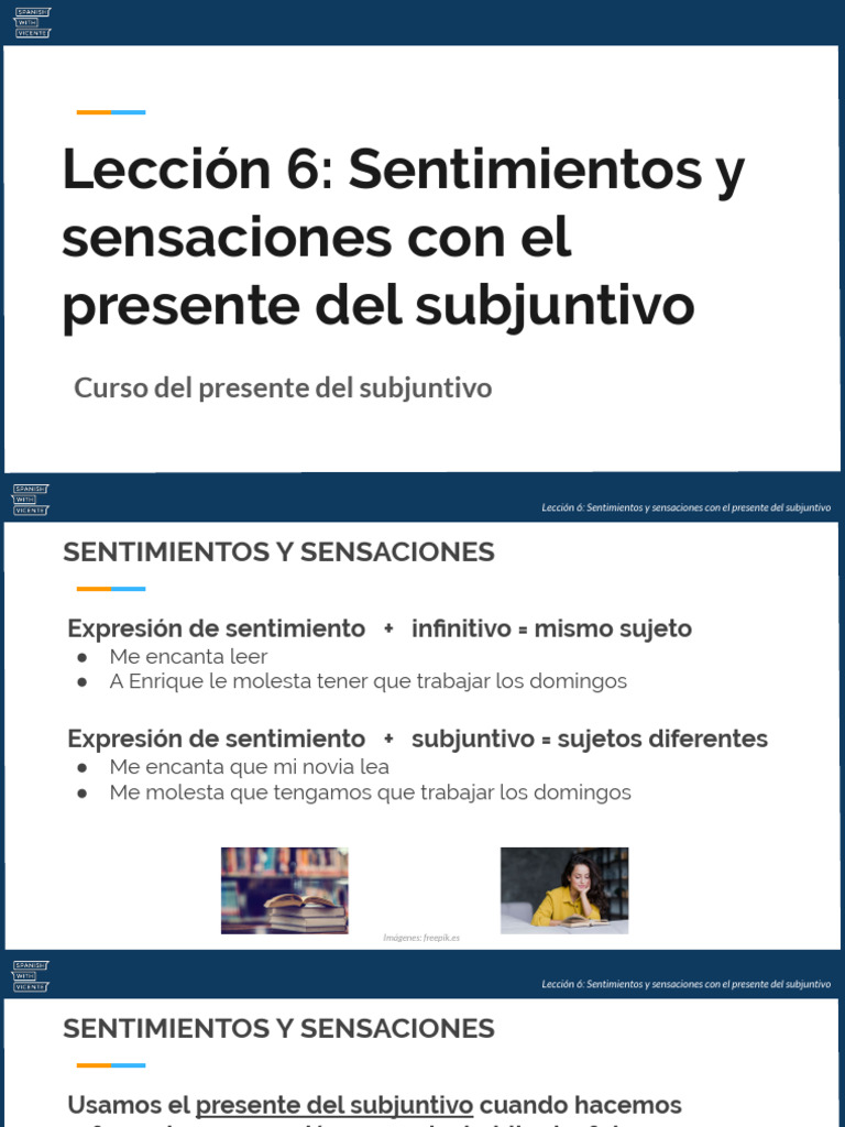 Subjuntivo: Sentimientos y Sensaciones | PDF