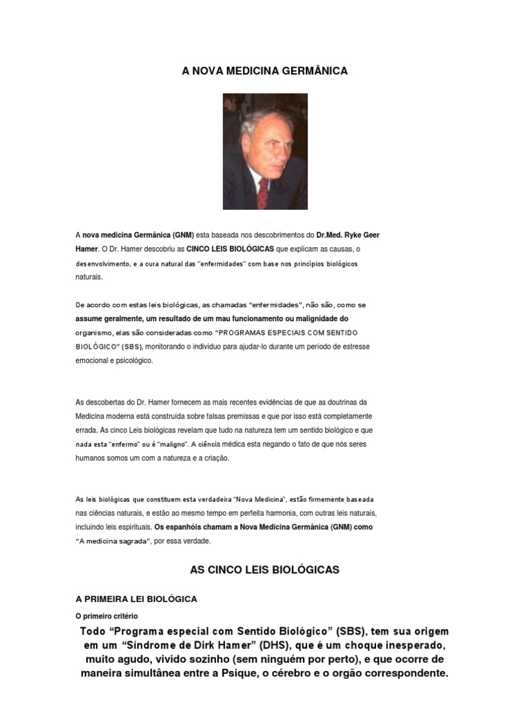A NOVA MEDICINA GERMÂNICA | PDF | Cérebro humano | Câncer