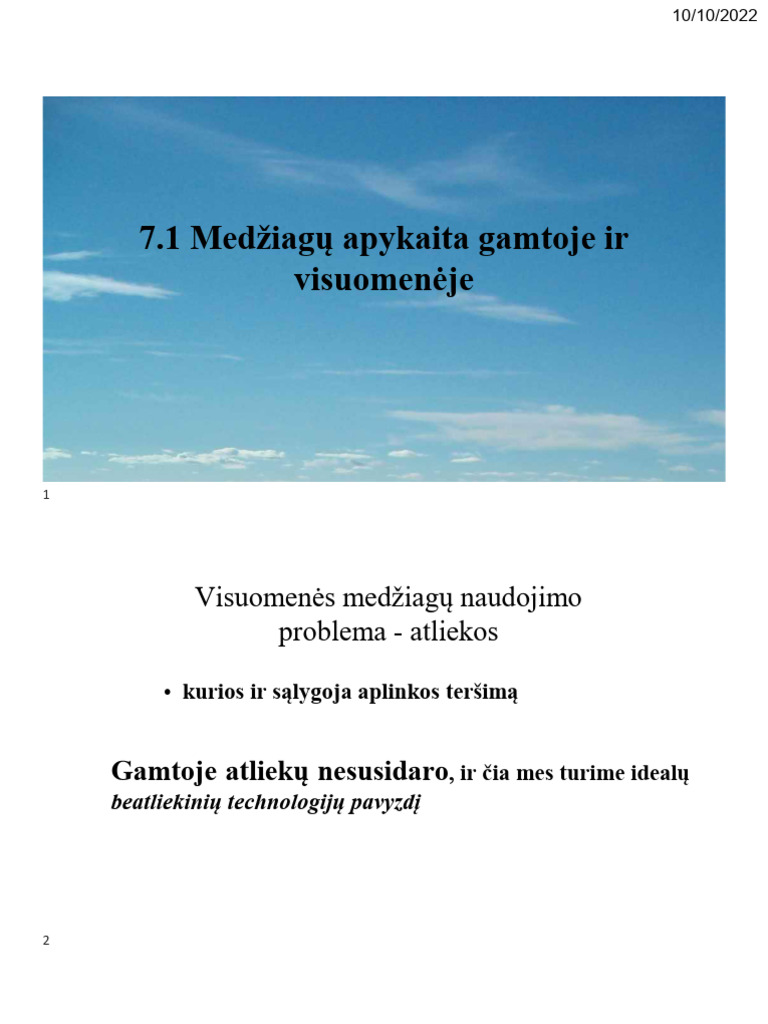 7.1 Medziagu Apykaita | PDF