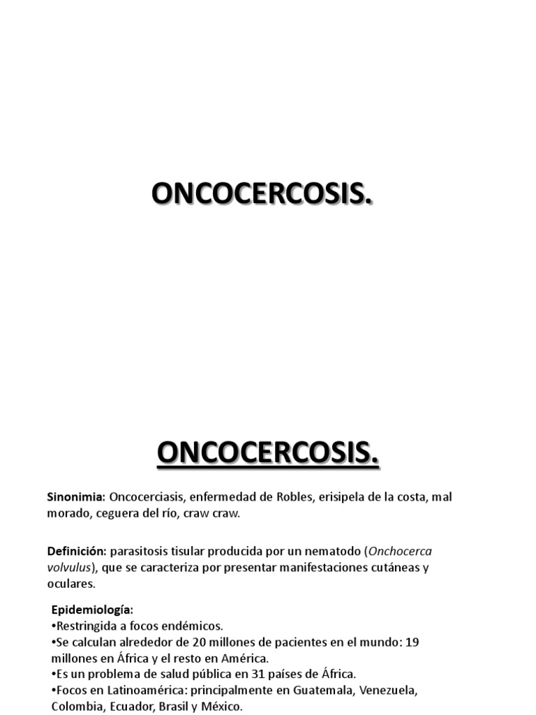 Huevo de Onchocerca volvulus en oncocercosis | PDF | Enfermedades y ...