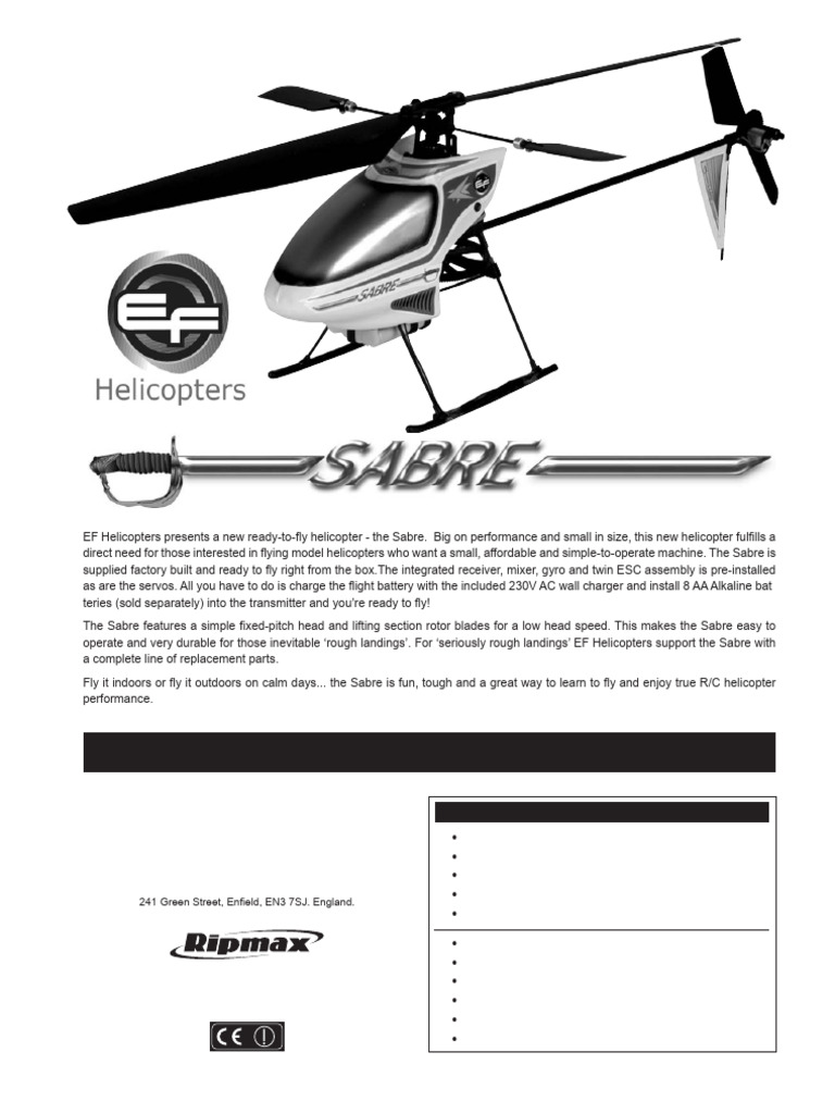Ripmax - Sabre Helicopter Ripmax - Sabre Helicopter | PDF | Helicopter ...