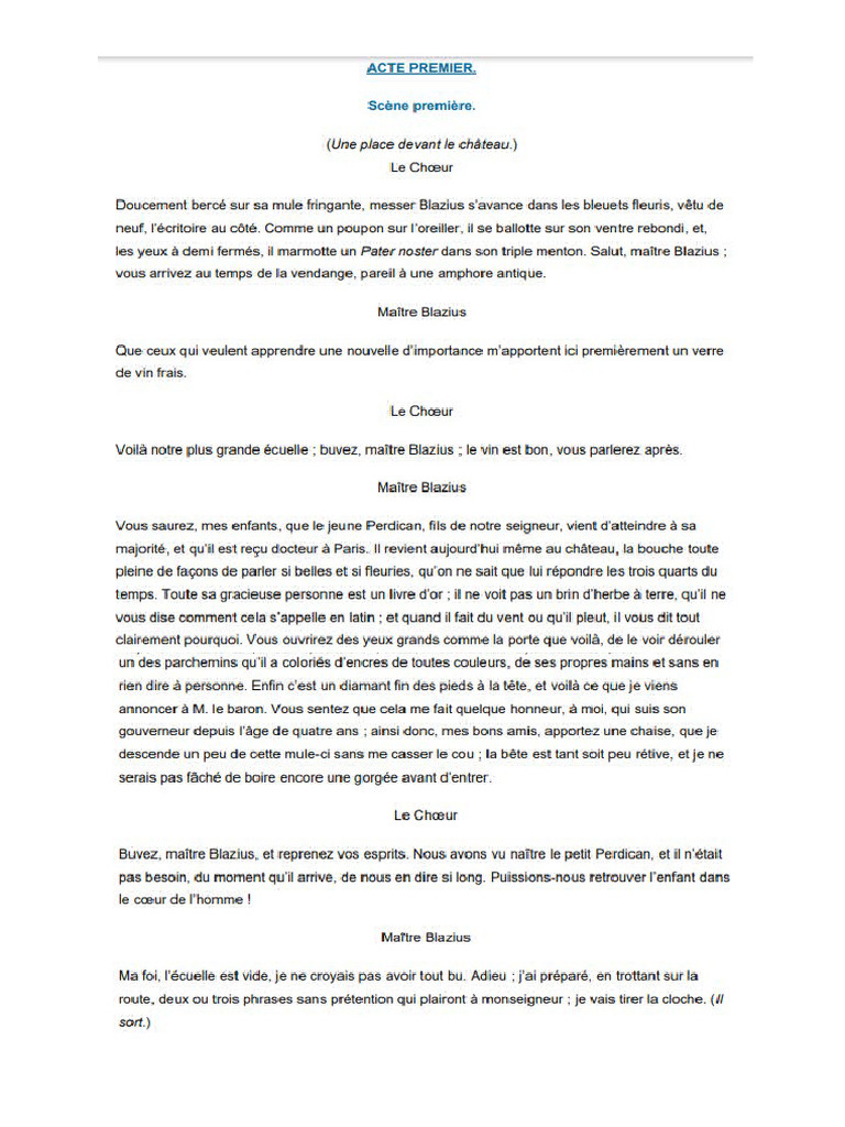 Texte On Ne Badine Pas Avec L'amour | PDF