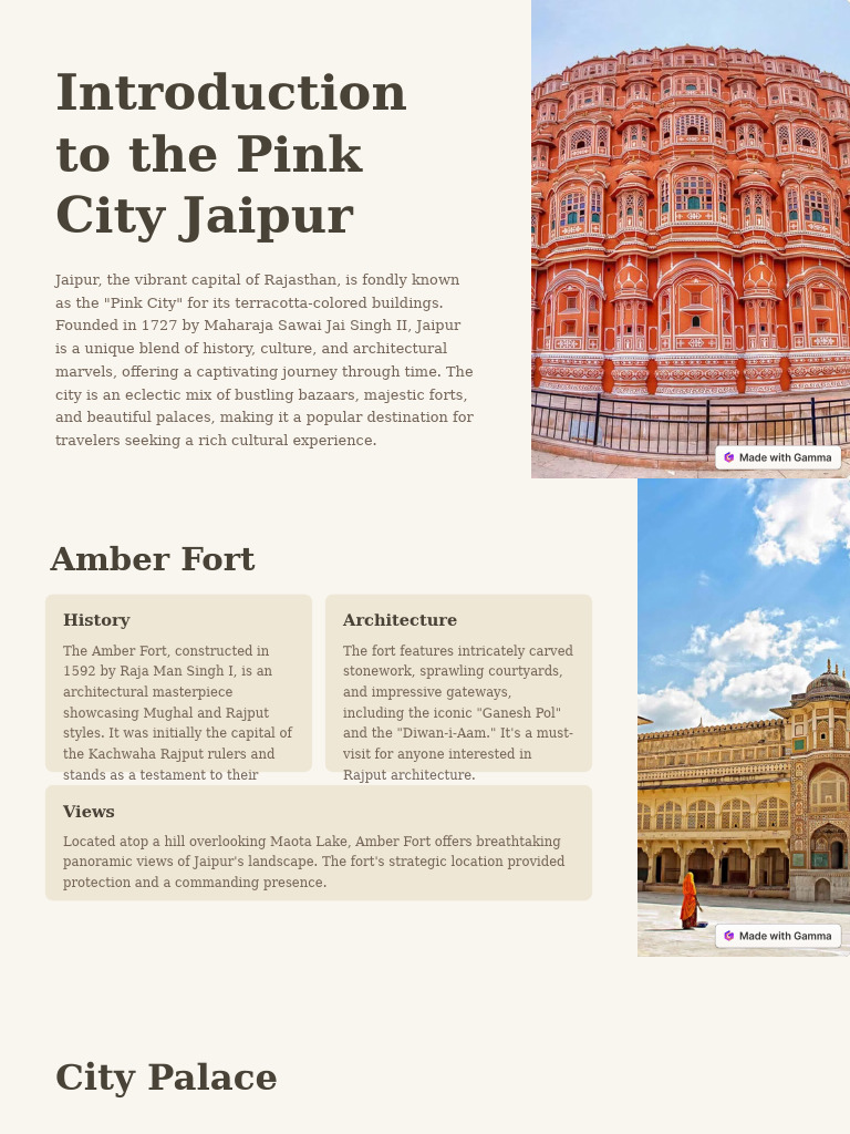 Introduction to Jaipur: The Pink City | PDF