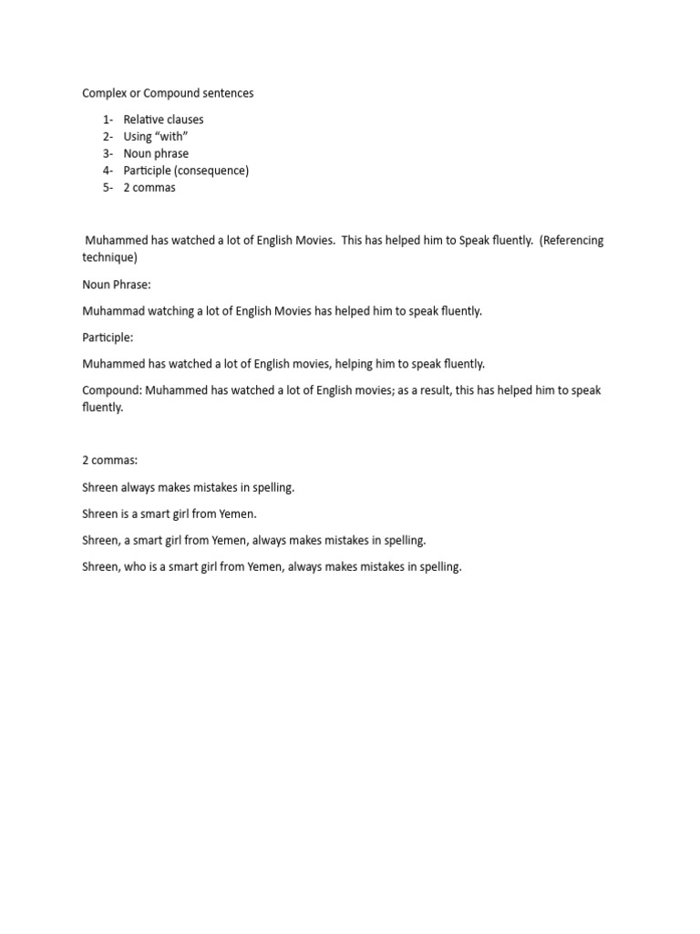Complex or Compound Sentences | PDF