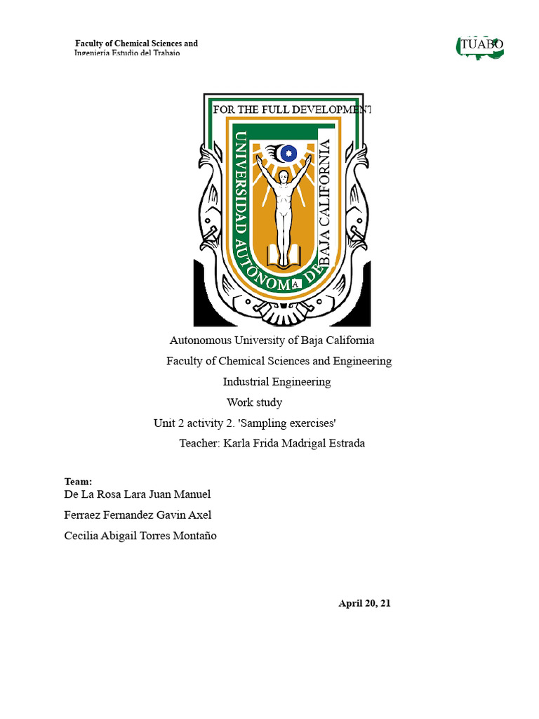 Unit 2 Act 1 Sampling DeLaRosa Ferraez Torres | PDF | Sample Size ...