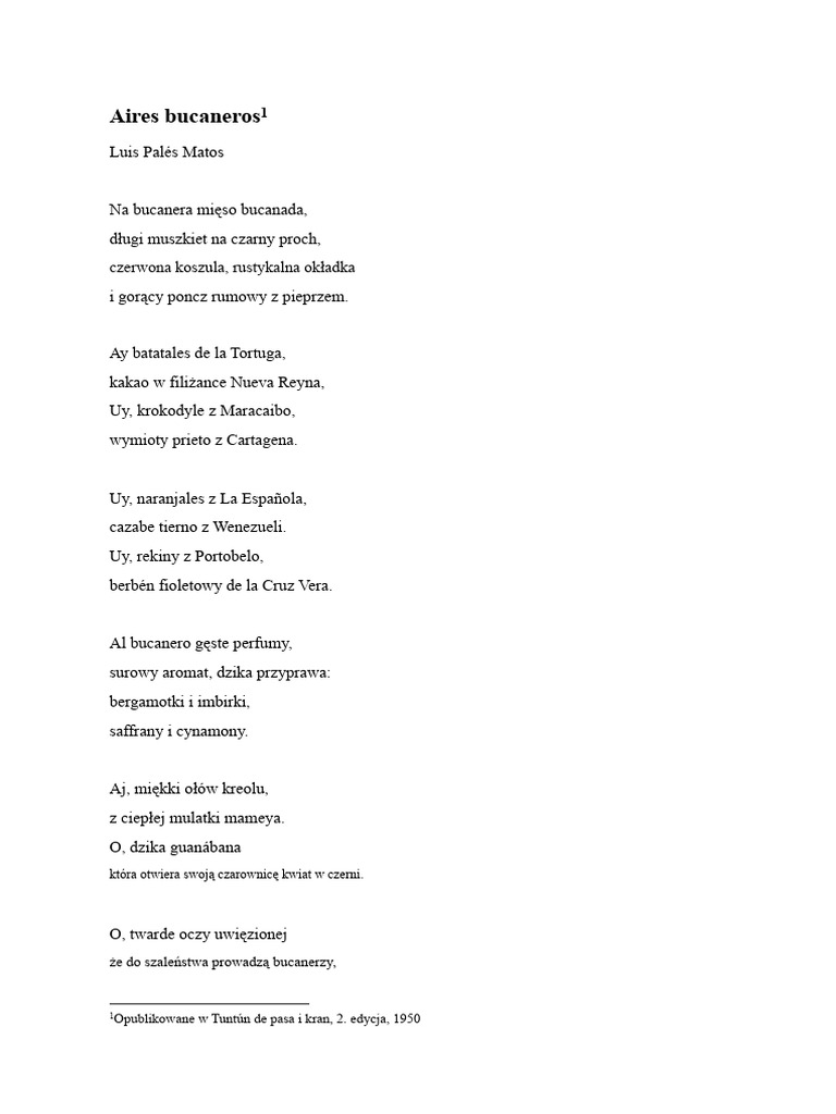 Pirackie Powietrza, Luis Palés Matos | PDF