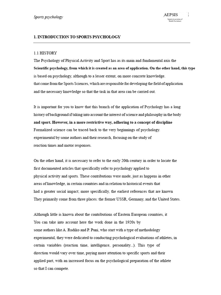 Introduction To Sports Psychology | PDF | Psychology | Science