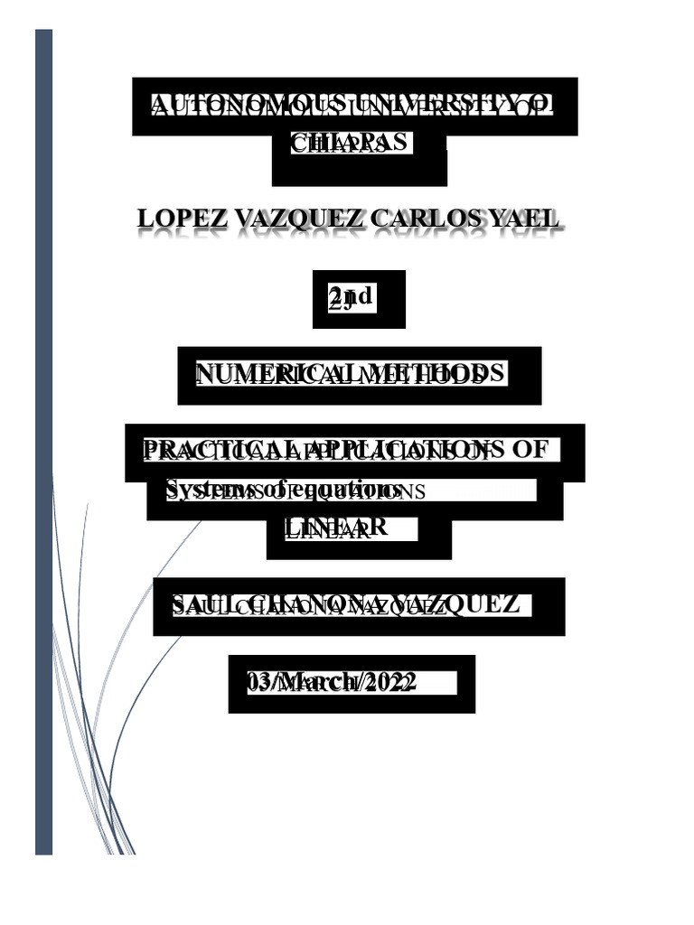 Practical Applications of Linear Equations | PDF | Equations | System ...