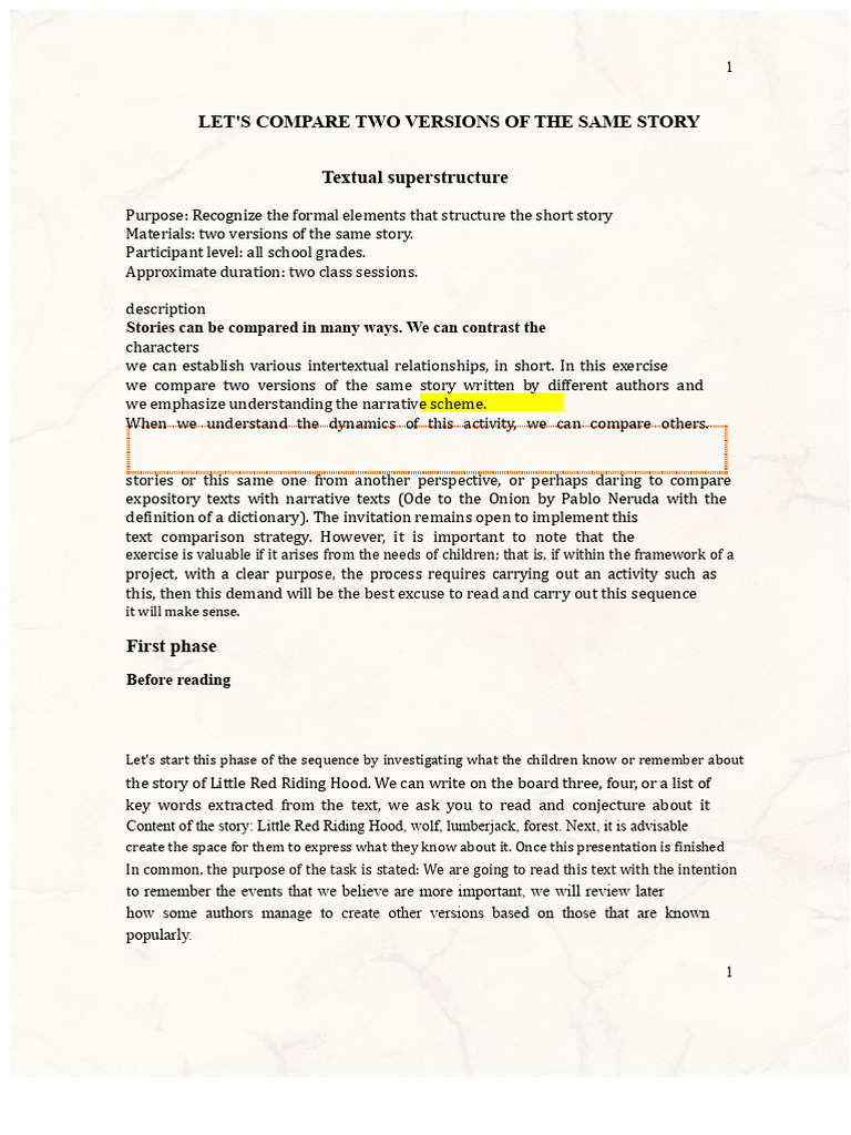 Let's Compare Two Versions of The Same Story. | PDF | Little Red Riding ...