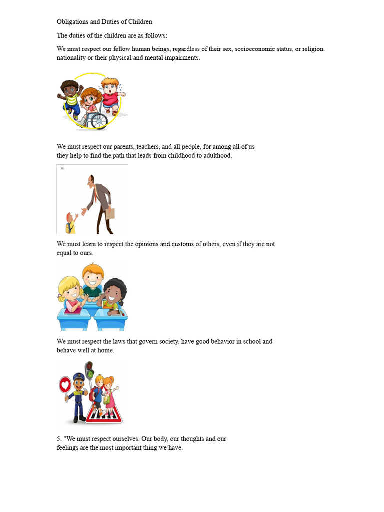 Responsibilities of Children Explained | PDF | Behavioural Sciences ...