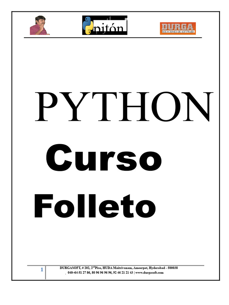 Folleto Del Curso de Python PDF | PDF | Python (lenguaje de programación) | Tipo de datos