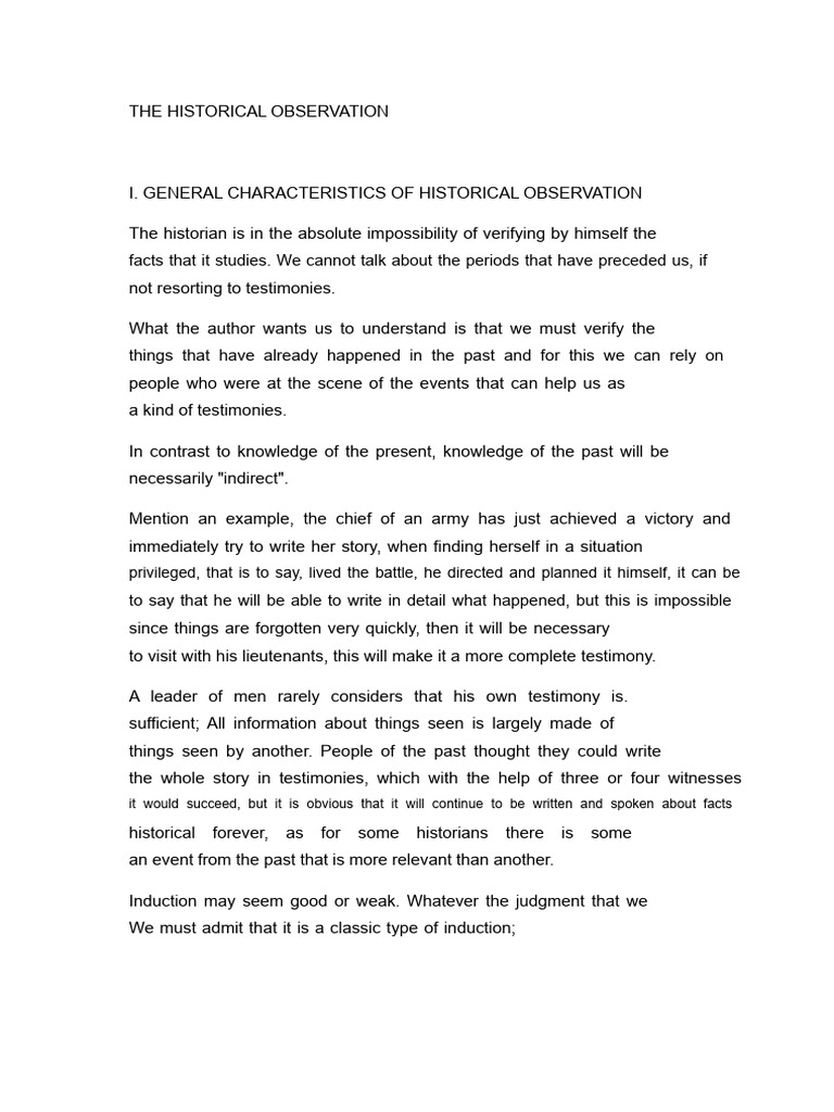 Understanding Historical Observation | PDF | Knowledge | Historian