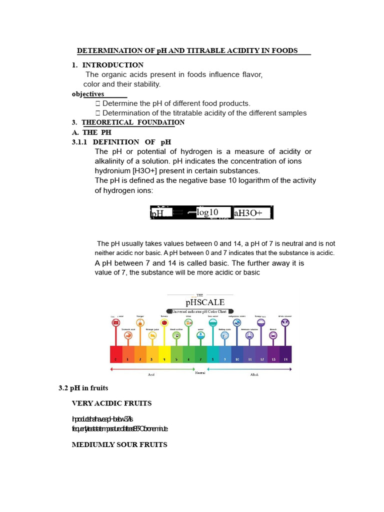 Determination of PH and Titrable Acidity | PDF | Ph | Acid